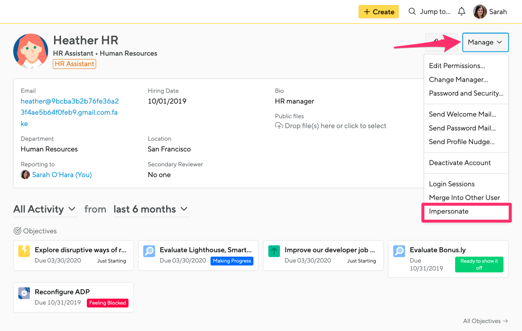 User Impersonation - Small Improvements Help Center