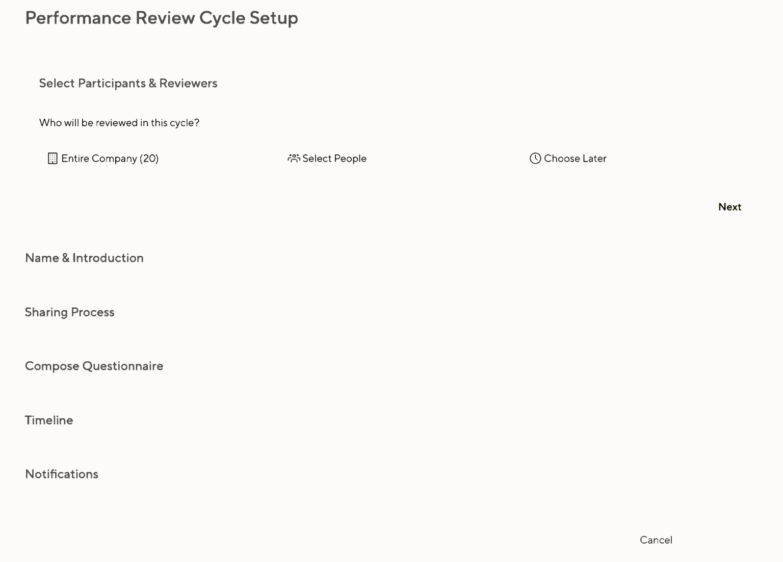 Creating a Performance Review Cycle - Small Improvements Help Center