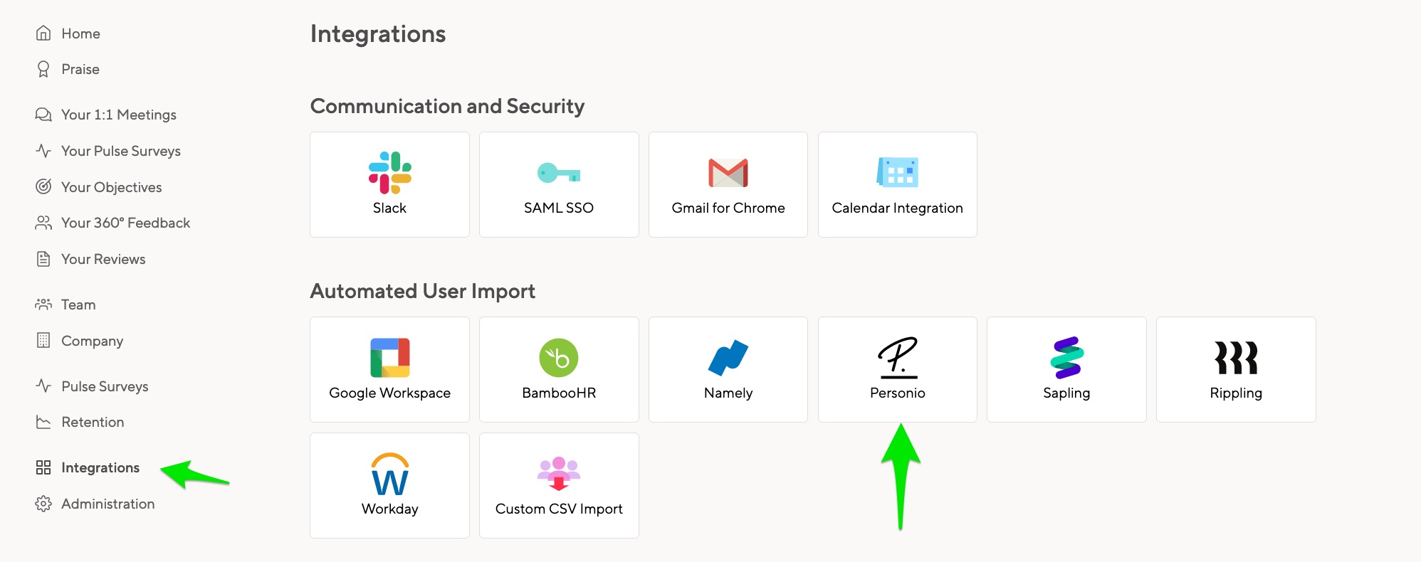 Personio integration - Small Improvements Help Center