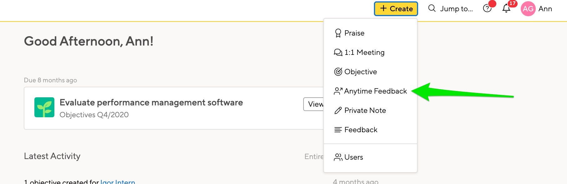 Anytime Feedback - Small Improvements Help Center