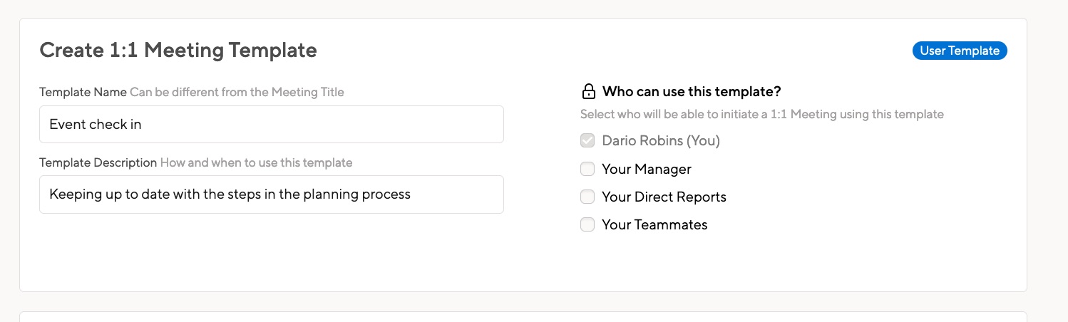 1:1 Meeting templates for individuals - Small Improvements Help Center
