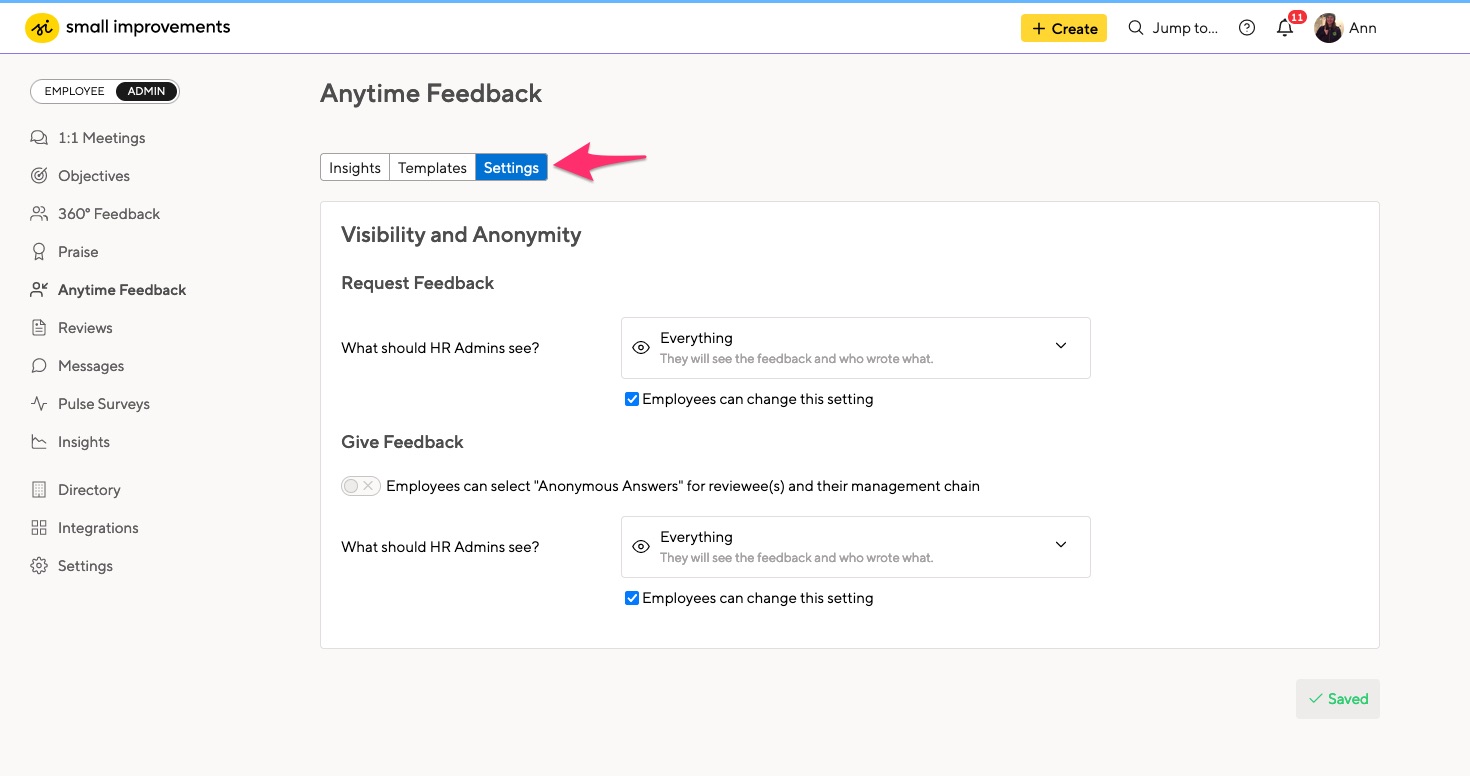 Anytime Feedback: Insights, Statistics, & Templates - Small ...
