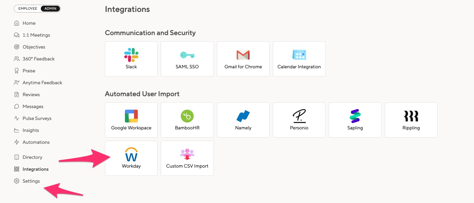 Workday Integration - Small Improvements Help Center