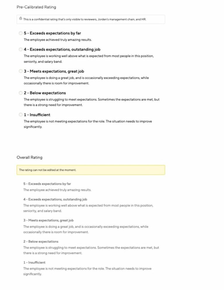 Calibration in performance reviews - Small Improvements Help Center