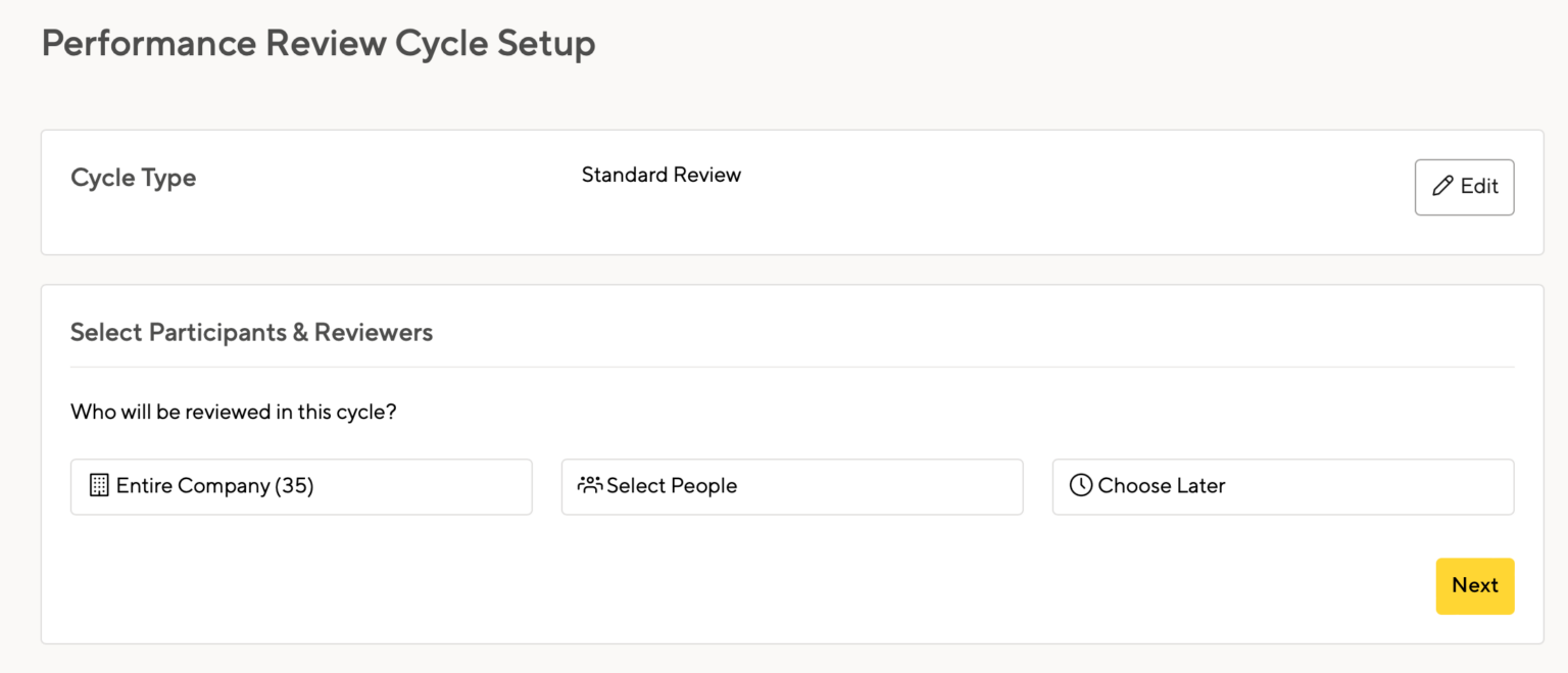 Creating a Performance Review Cycle - Small Improvements Help Center