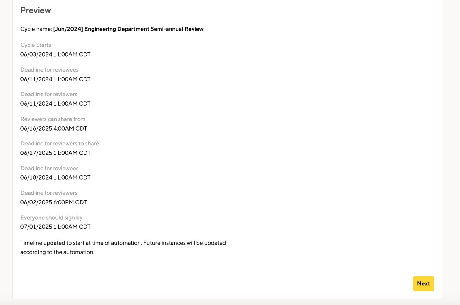 Automated Performance Review Cycles - Small Improvements Help Center